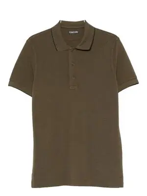 TOM FORD Piquet Cotton Polo Shirt - Green