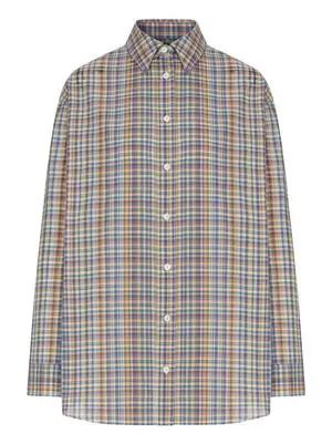 TOTEME Checkered Cotton Shirt - Blue
