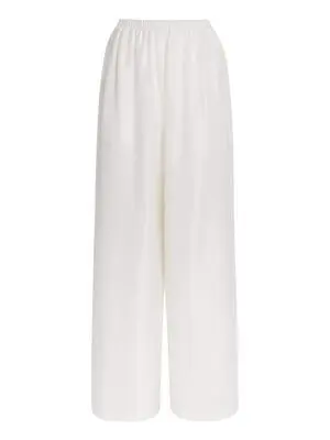 Eskandar Silk Plissé Wide-leg Trousers - White
