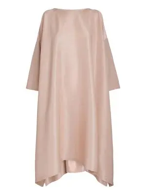 Eskandar Silk Plissé Midi Dress - Pink