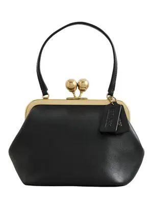 COACH Glovetanned Leather Kisslock Frame Bag - Black