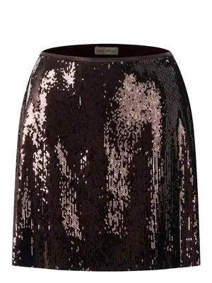 EMMA WALLACE Sequined Mini Skirt - Brown