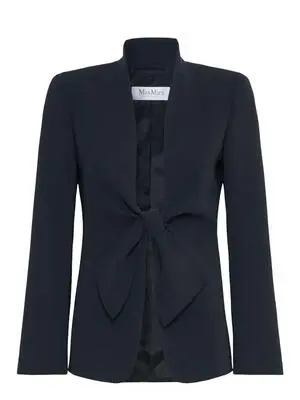 Max Mara Cady Jacket With Sash Tie Detail - Midnightblue