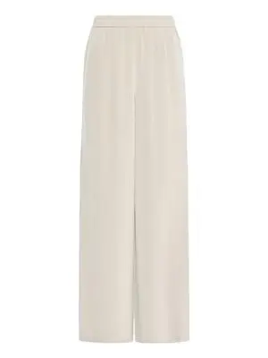 Max Mara Relaxed-fit Heavy Silk Trousers - Stone