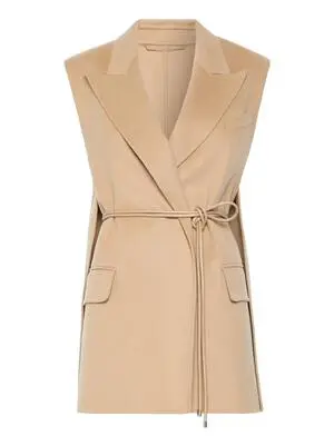 Max Mara Sleeveless Wool Blazer - Camel