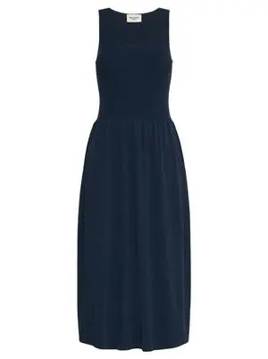 Max Mara Long Viscose Yarn Dress - Navy