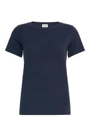 Max Mara Stretch Jersey T-shirt With Logo Detail - Navy