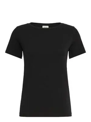 Max Mara Stretch Cotton Jersey T-shirt With Butterfly Logo - Black