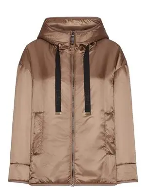 Max Mara Oversized Padded Jacket In Water-repellent Canvas - Mud