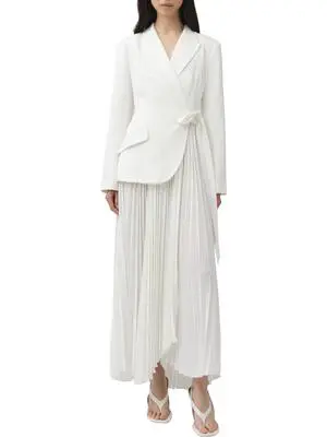 Simkhai Ambretta Pleated Crepe Combo Midi Dress - White