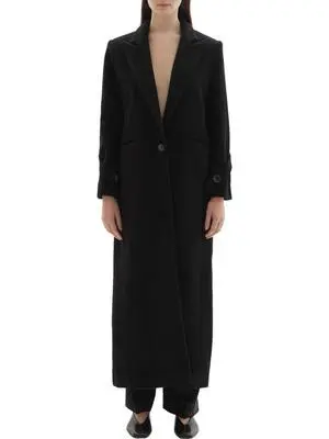 JOAEN Mylah Wool Cashmere Single-breasted Coat - Black