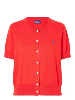 Polo Ralph Lauren Embroidered Cotton-blend Cardigan - Red