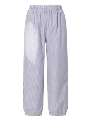Suzie Kondi Striped Cotton Poplin Balloon Pants - Blue