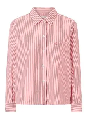 Suzie Kondi Striped Cotton-poplin Shirt - Red