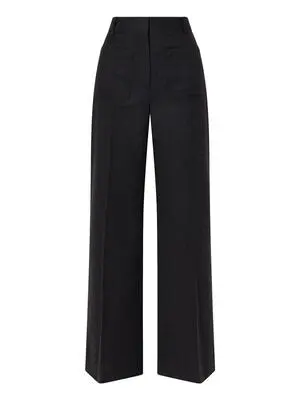 Victoria Beckham Victoria Beckham Alina Wide-Leg Wool Pants Gray