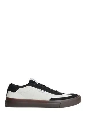 Tommy Hilfiger Suede And Leather Vulcanized Sneakers - Ecru