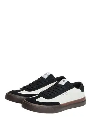 Tommy Hilfiger Suede And Leather Vulcanized Sneakers - Ecru