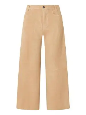 STOULS STOULS Lilou Cropped Suede Wide-Leg Pants