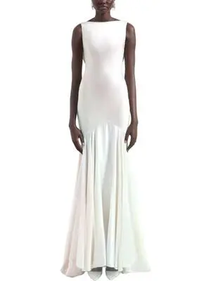 Nina Ricci Cowl-back Mermaid Maxi Dress - White