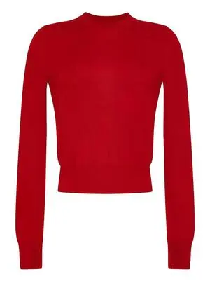 Adam Lippes Fine Knit Crew Neck Sweater - Red