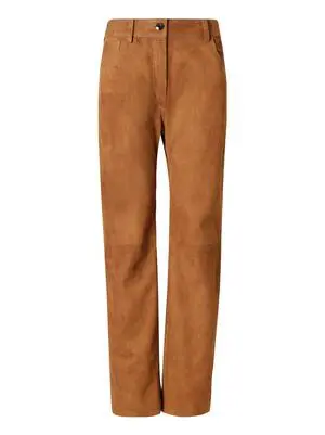 Magda Butrym Suede Corduroy Straight-leg Pants - Brown