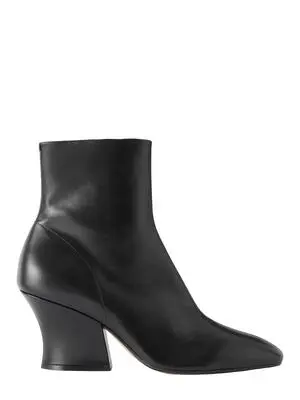 JIL SANDER Lune Leather Ankle Boots - Black
