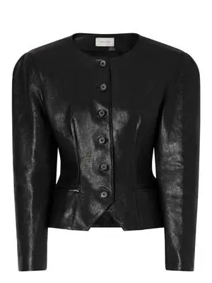 Magda Butrym Paneled Leather Jacket - Black