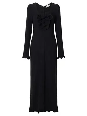 Magda Butrym Gathered Fabric Maxi Dress - Black