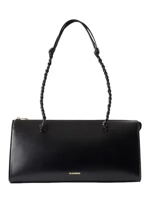 JIL SANDER Tangle Tent Leather Shoulder Bag - Black