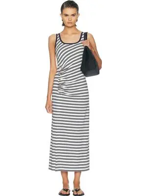 Simkhai Becker Midi Dress With Button Detailing - Midnight Stripe