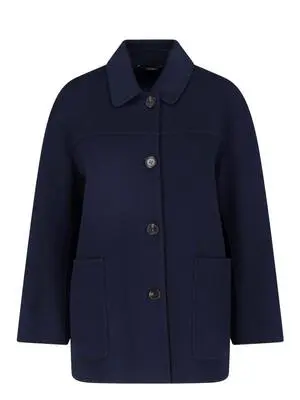 Chloé Chloé Short Virgin Wool Coat Blue