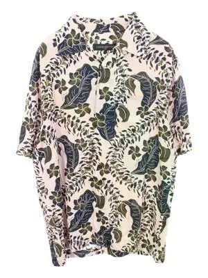 LOUIS VUITTON 2010s Leaf-print Short-sleeve Shirt - Pink