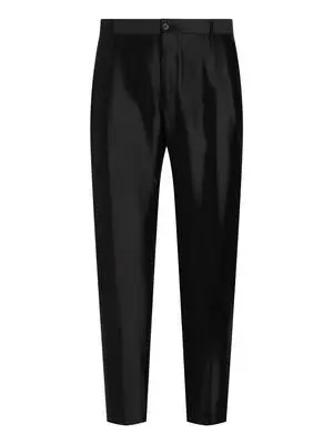 Dolce & Gabbana Mikado Shantung Silk Trousers - Black
