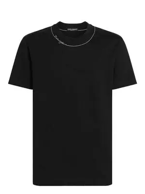 Dolce & Gabbana Cotton T-shirt With Embroidery - Black