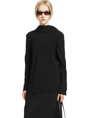 THE ROW Evo Blouse In Silk Crepe - Black