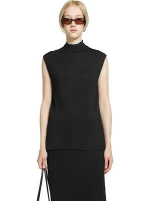 THE ROW Oakson Sleeveless Mock Neck Top - Black