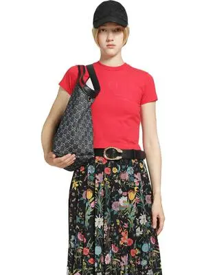 Gucci Interlocking G Cropped T-shirt - Red