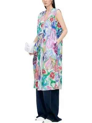 JNBY JNBY Floral-Print V-Neck Sleeveless Dress White