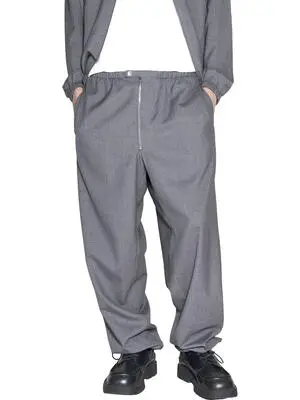 Prada Wool Pants With Exposed Zip-fly Fastening - Gray