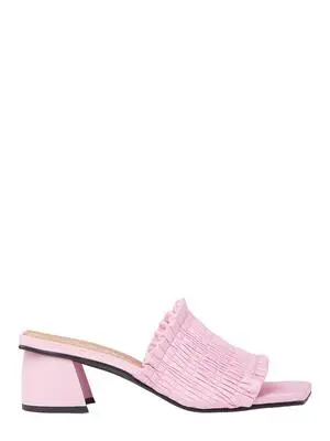 GANNI Smock Kitten Heel Mules - Pink