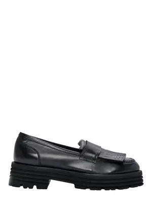 Lukure LUKURË Gea Hand-Painted Kangaroo Leather Loafers Black