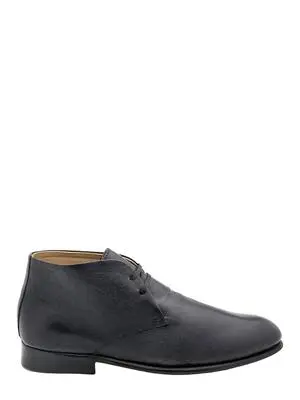 Lukure LUKURË Fleur Kangaroo Leather Lace-Up Bootie Black