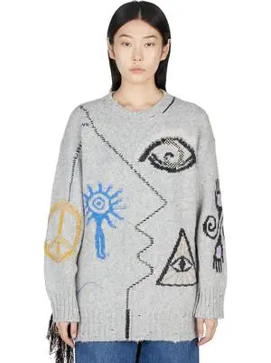 Stella McCartney Stella McCartney Folklore Embroidery Sweater Gray