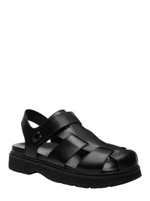 COACH Fisherman Sandal With Platform And Velcro Closure - Black