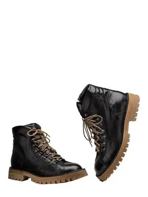 Lukure Hemsedal Kangaroo Leather Lace-up Boots - Black
