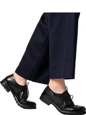 Lukure Soft Wing Tip Lace-up Shoes - Black