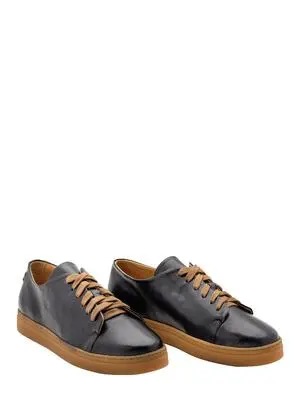 Lukure LUKURË Diego Lace-Up Leather Sneakers Black