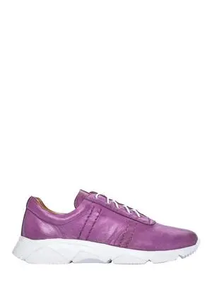 Lukure Flex Lace-up Leather Sneakers - Fuchsia