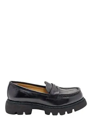 Lukure Taylor Kangaroo Leather Loafers - Black