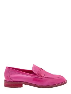 Lukure Mina Hand-Dyed Leather Loafers Raspberry